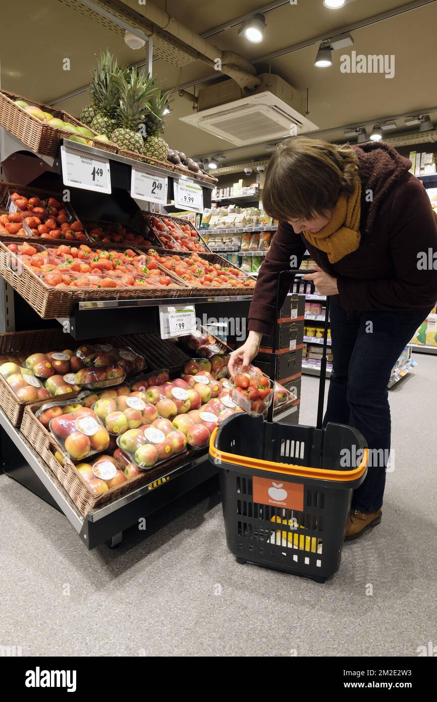 Illustration picture shows the new store of French supermarket chain ...