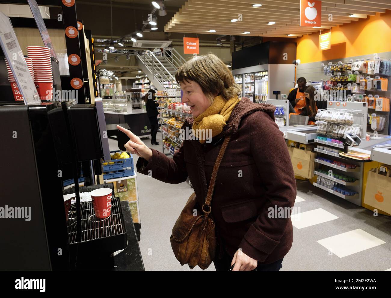 Illustration picture shows the new store of French supermarket chain ...