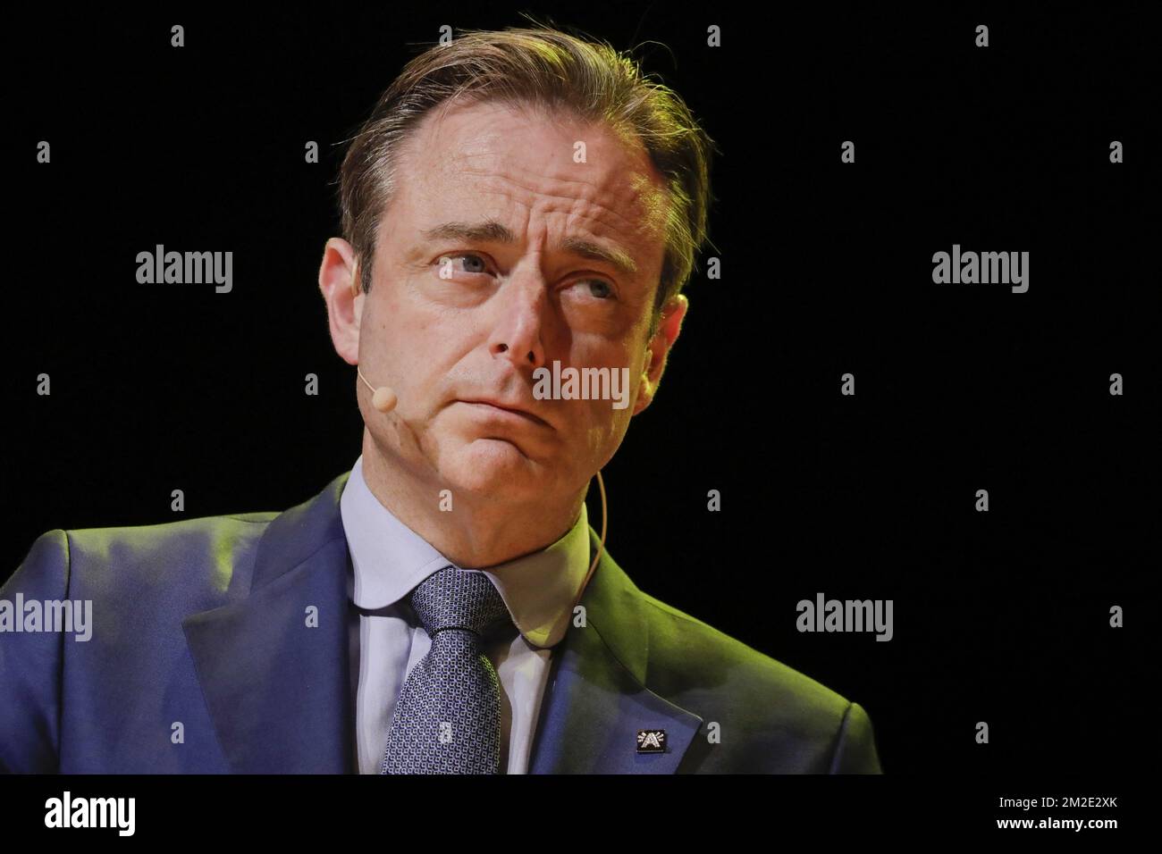 N-VA chairman Bart De Wever pictured during a debate between the five ...