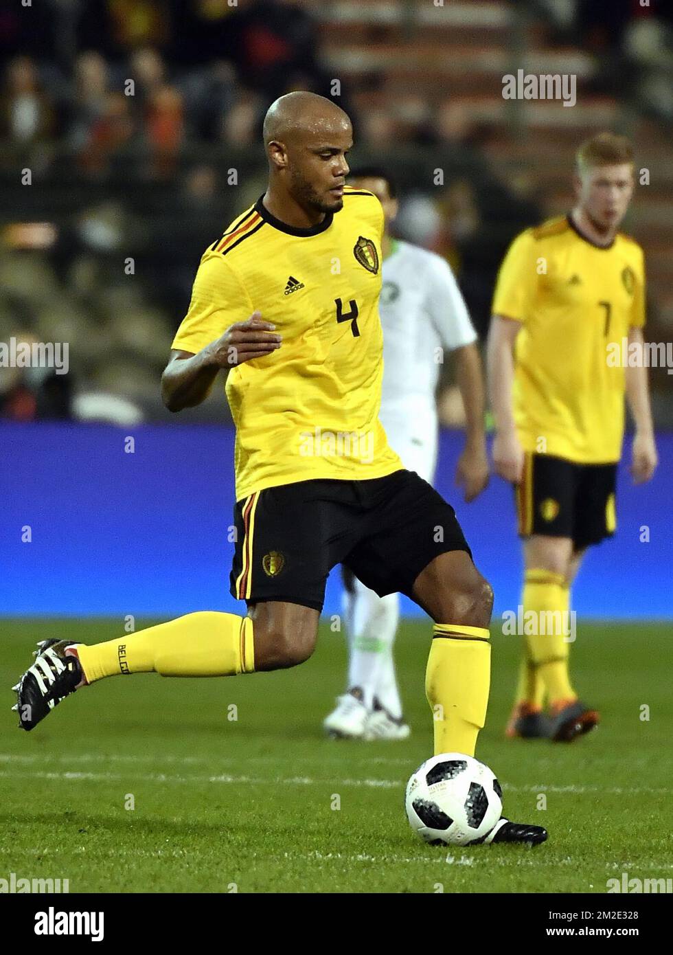 Belgium's Vincent Kompany pictured in action at a friendly game between ...