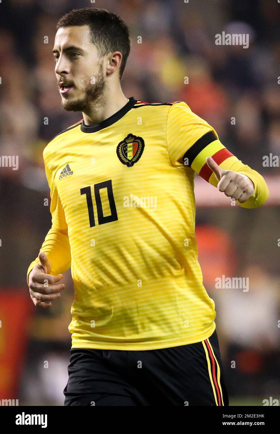 Belgium's captain Eden Hazard pictured during a friendly game between ...