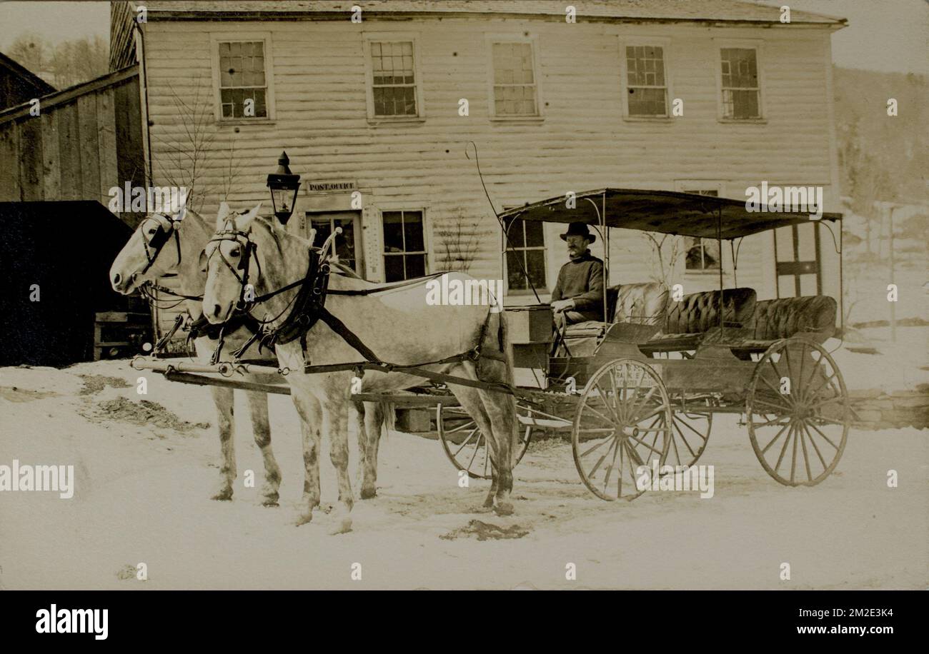 Cushman house, post office and stage , Stagecoaches, Coach drivers ...