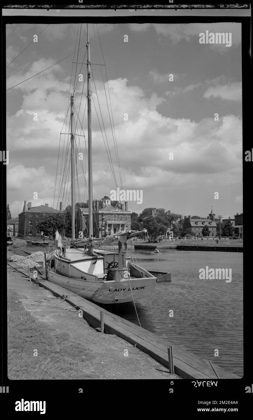 Custom House, Lady Luck ship , Boats. Samuel Chamberlain Photograph ...
