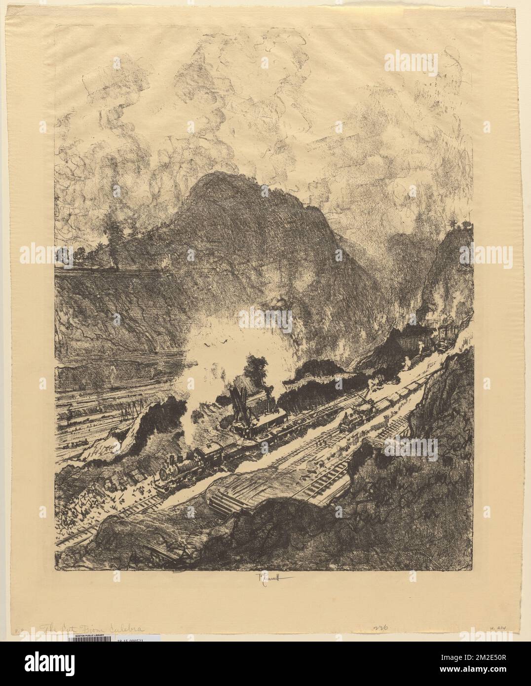 The cut from Culebra , Canal construction, Railroad tracks, Hills ...