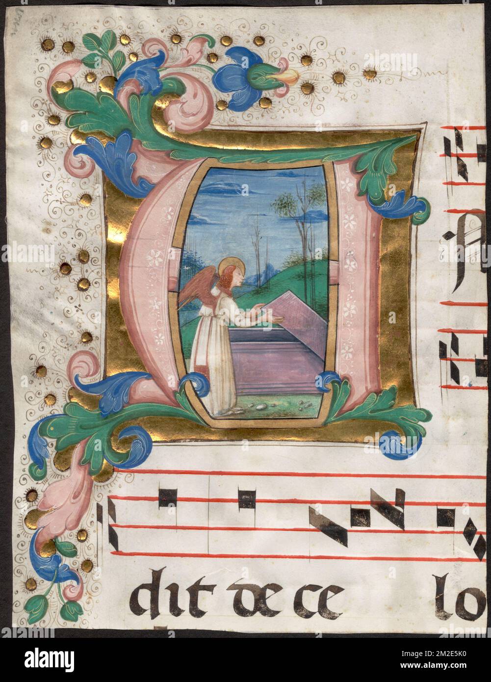 Cutting of initial A from a 15th-century antiphonal : in Latin ...