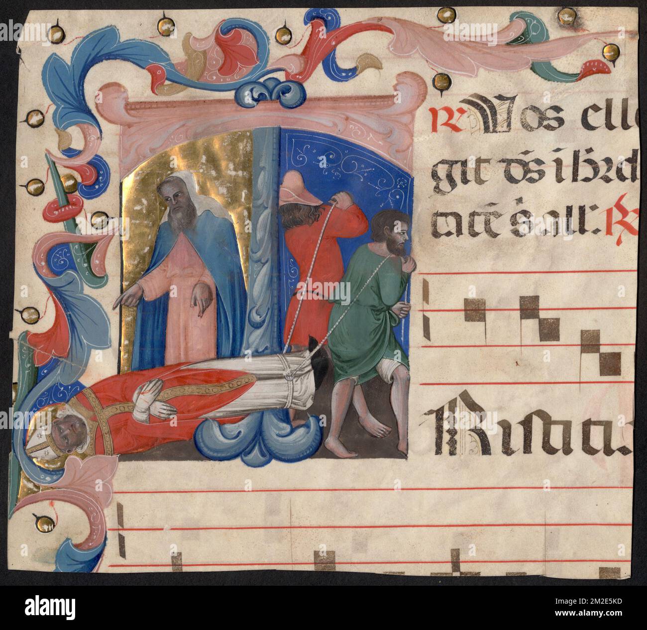 Cutting from a 14th-century antiphonal : in Latin ,. Medieval and Early ...