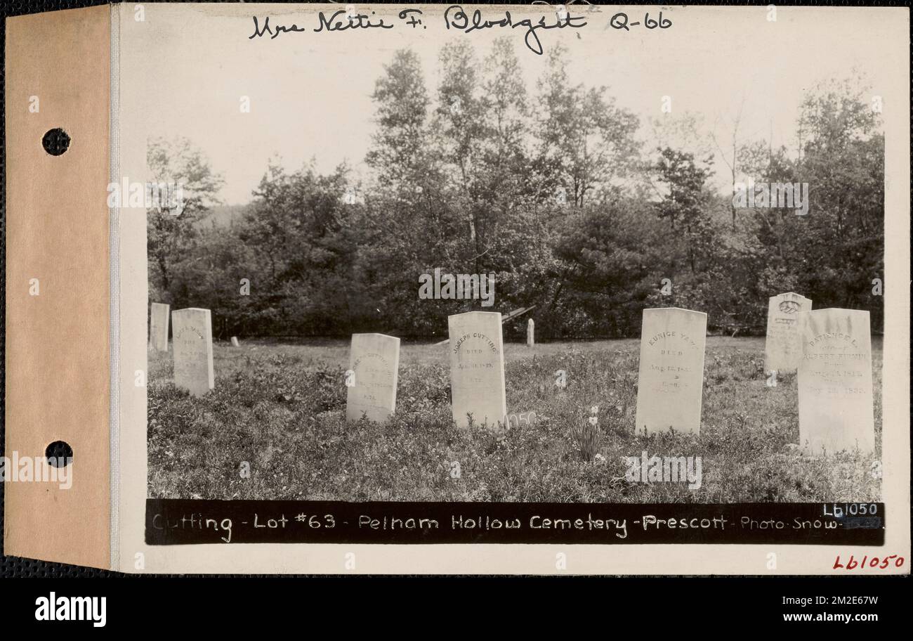 Cutting, Pelham Cemetery, lot 63, Prescott, Mass., ca. 1930-1931 : Mrs ...