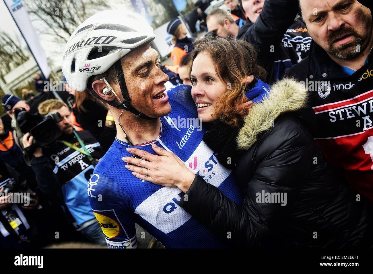 Dutch Niki Terpstra of Quick-Step Floors and his wife Ramona van der ...