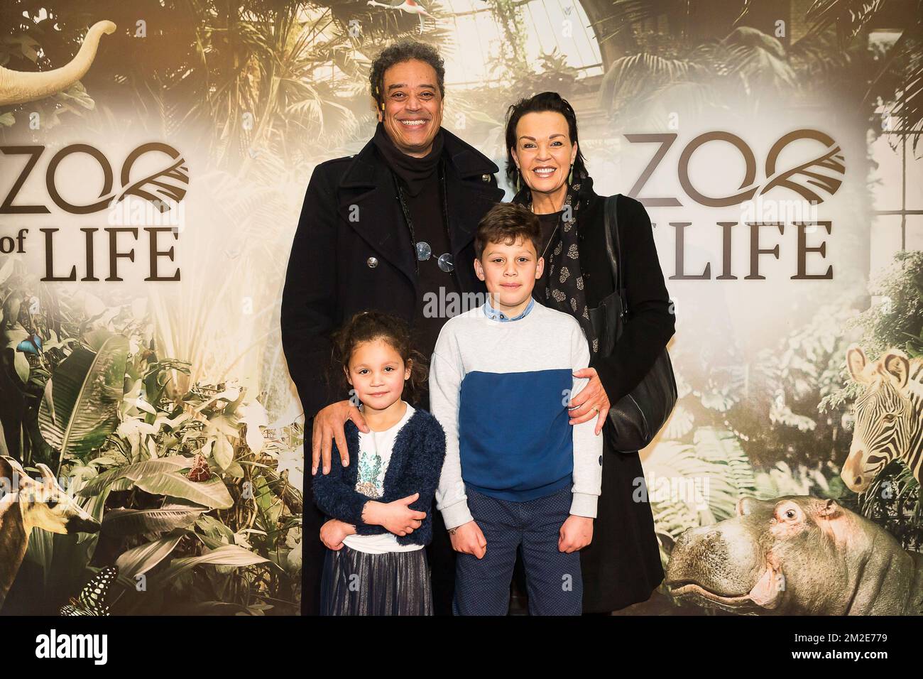 Jean-Bosco Safari, his wife Marijke and grand childs Maely and Allejandro pictured on the red ...