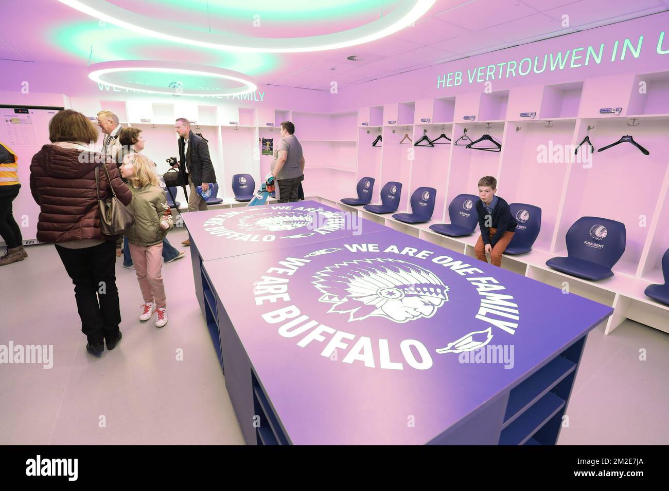 Illustration picture shows Gent's supporters visiting the dressing ...