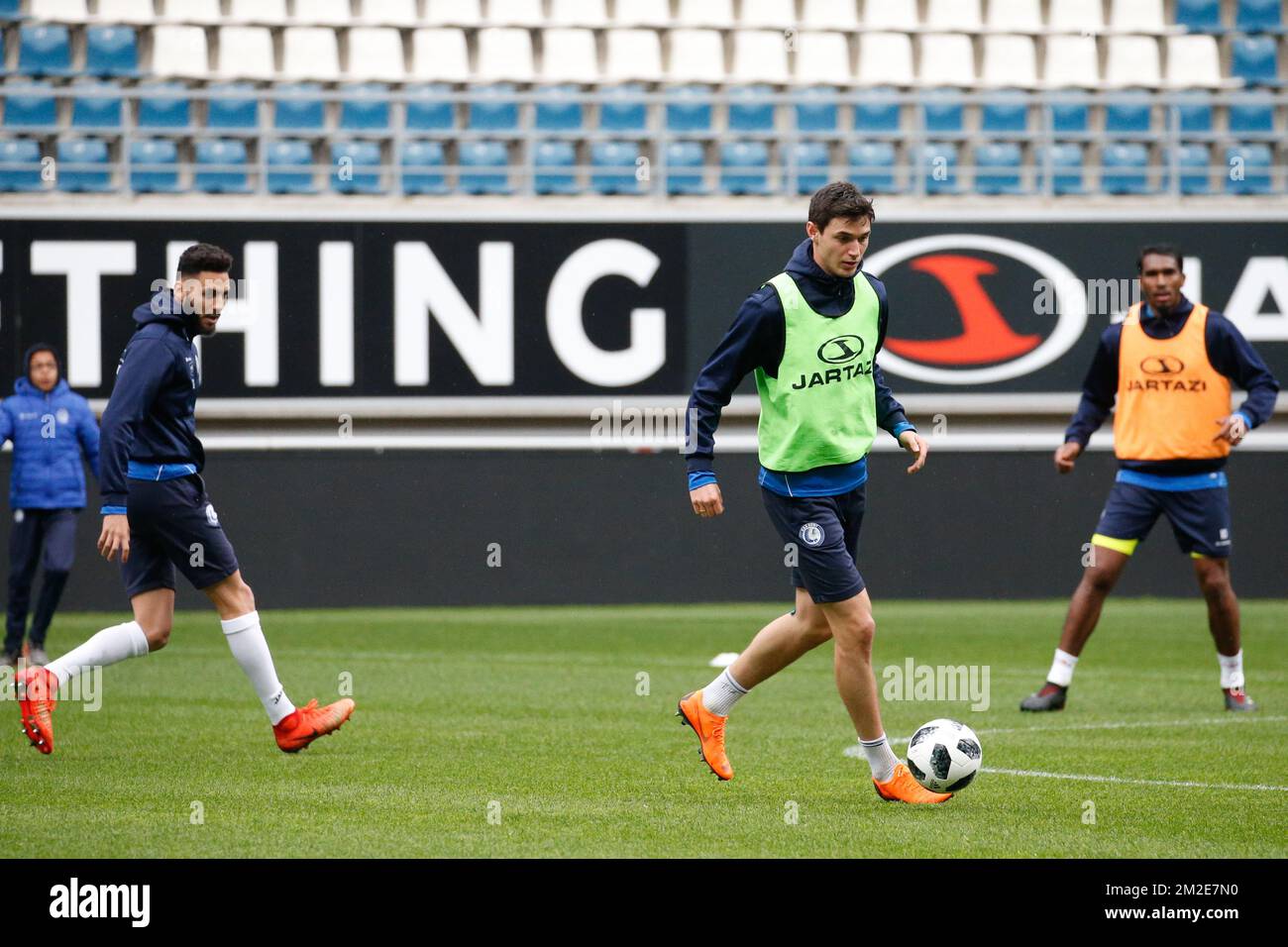 Gent's Roman Yaremchuk pictured during a training session of Belgian ...