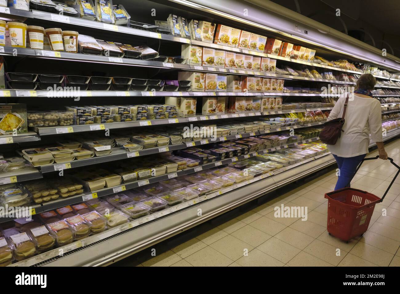 Illustration picture shows the cooled foods counter, during a so-called ...