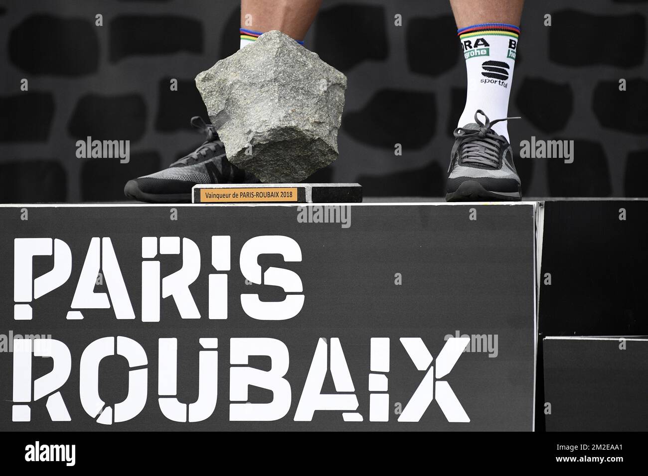 Illustration picture shows the cobblestone trophy of Slovakian Peter ...