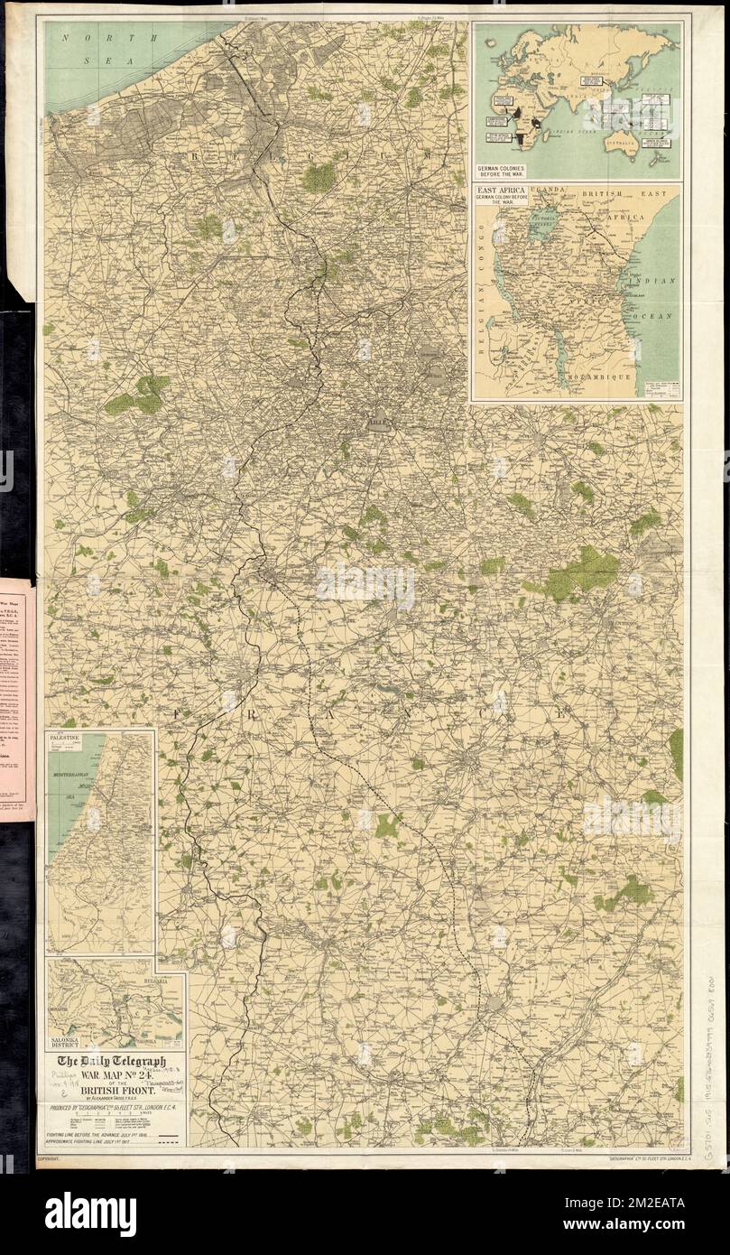 The Daily Telegraph war map no. 24 : of the British front , World War ...