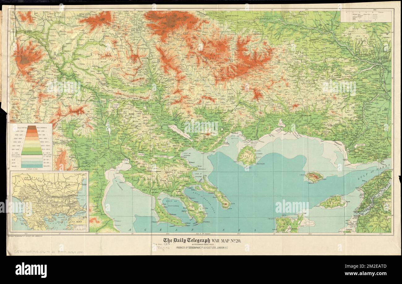 The Daily Telegraph war map no. 20 , World War, 1914-1918, Balkan ...
