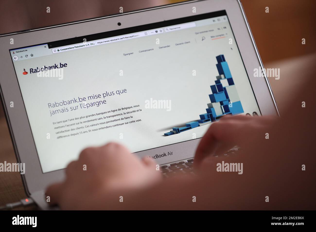 Illustration picture shows the website of online bank Rabobank in ...