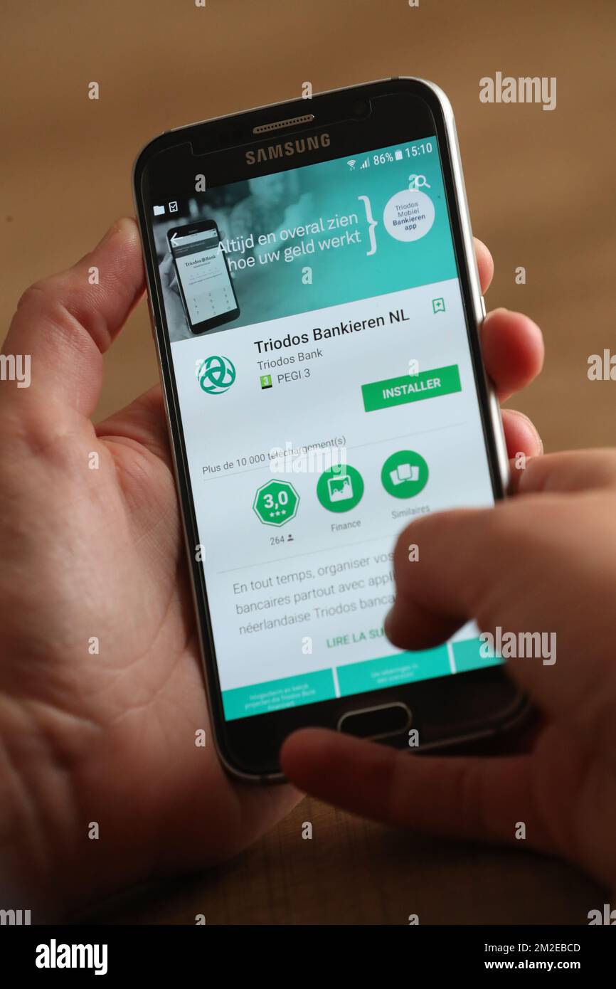 Illustration picture shows the installation of the mobile phone app of ...