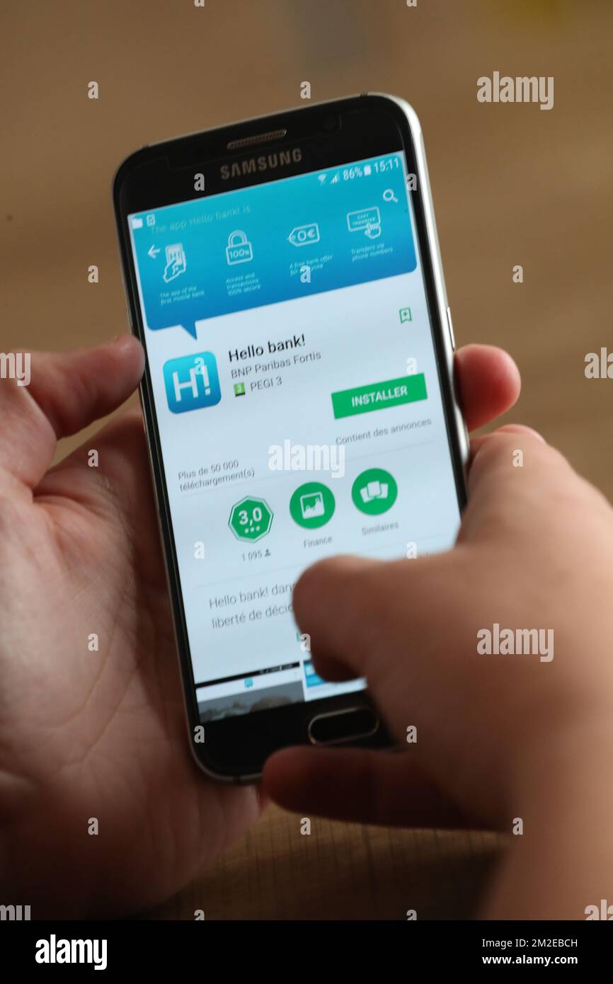 Illustration picture shows the installation of the mobile phone app of ...