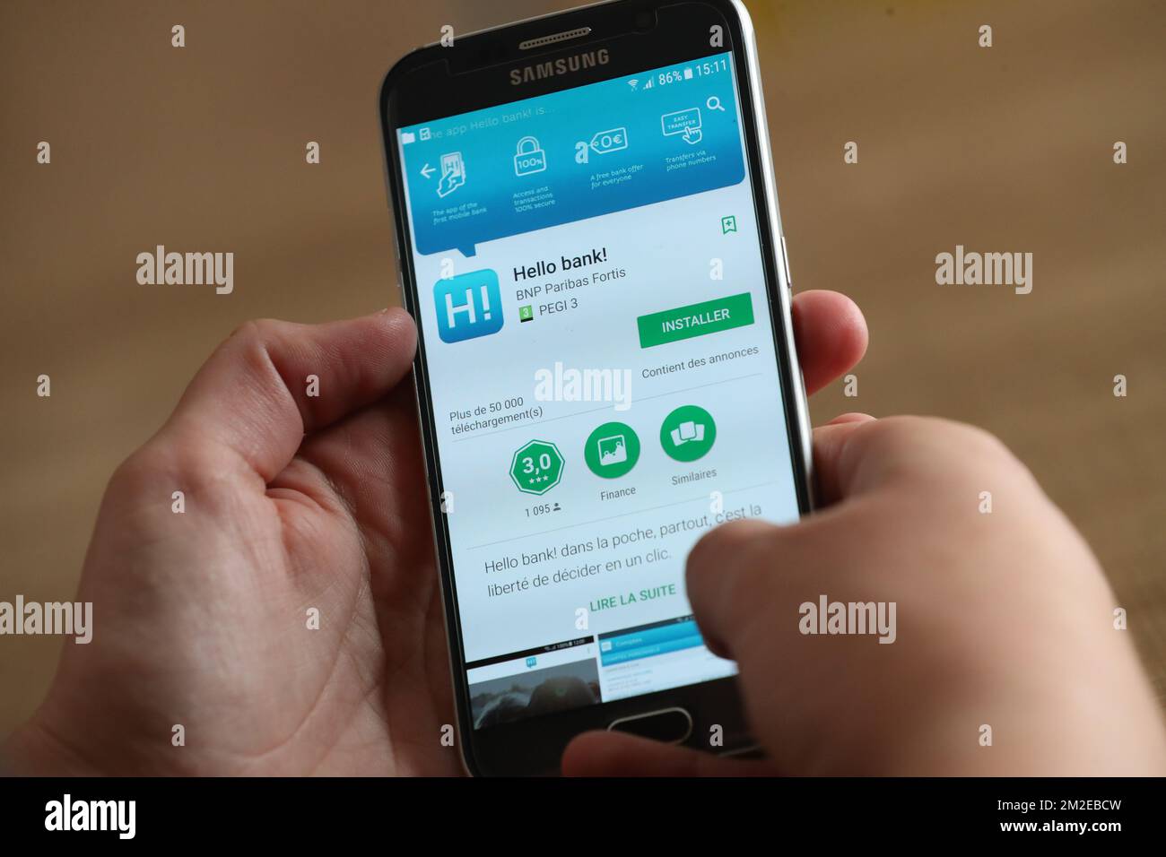 Illustration picture shows the installation of the mobile phone app of ...