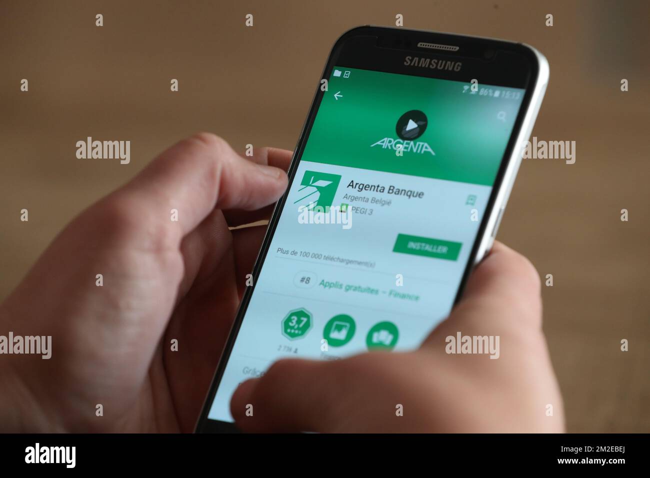 Illustration picture shows the installation of the mobile phone app of ...