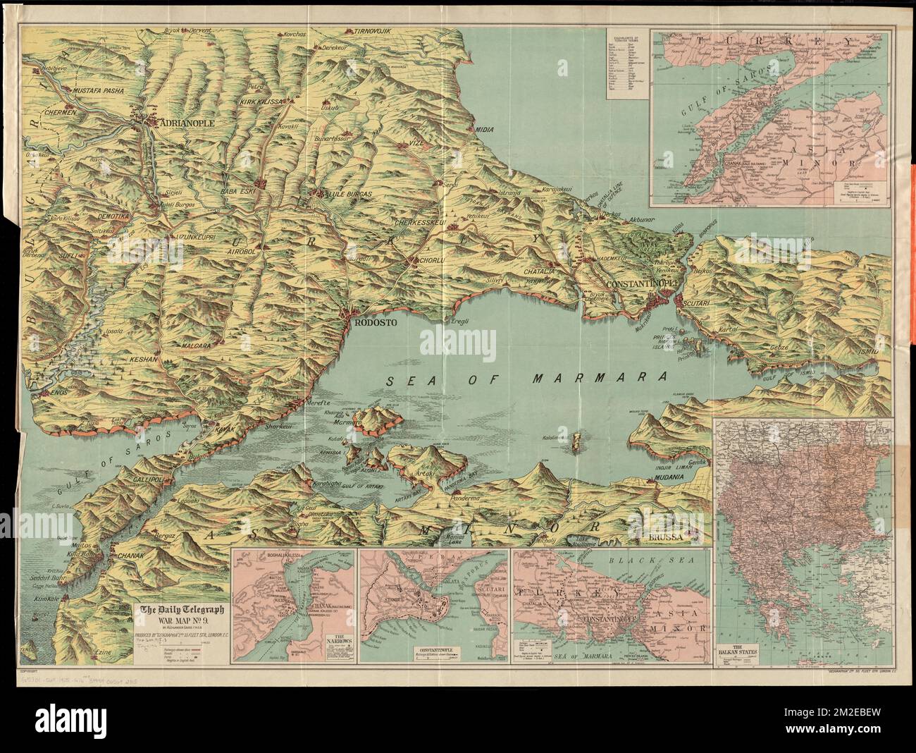 The Daily Telegraph war map no. 9 , World War, 1914-1918, Turkey ...