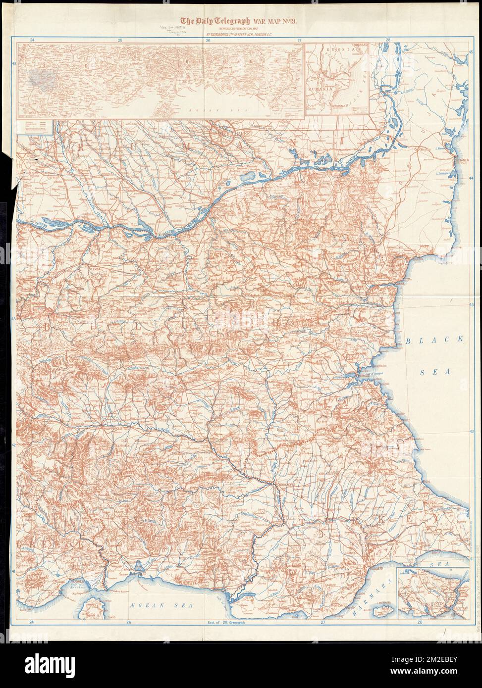 The Daily Telegraph war map no. 19 , World War, 1914-1918, Balkan ...