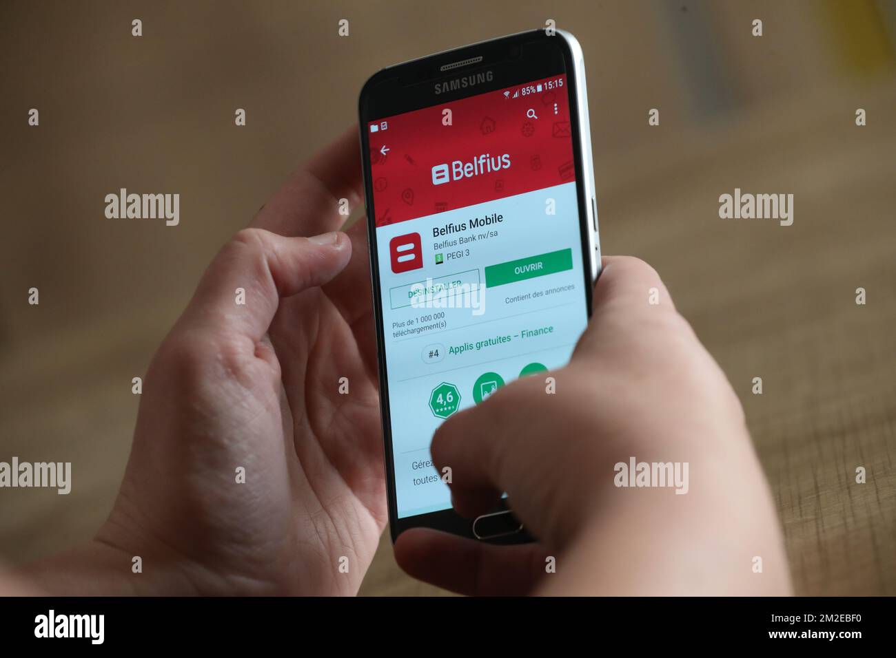 Illustration picture shows the installation of the mobile phone app of ...