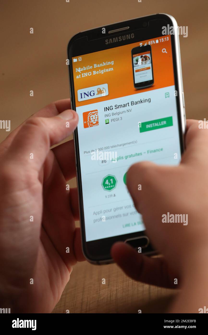 Illustration picture shows the installation of the mobile phone app of ...