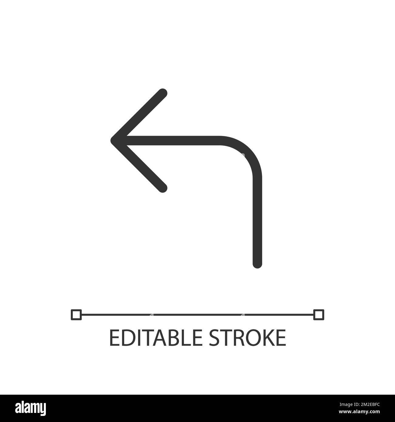 Left turn arrow pixel perfect linear ui icon Stock Vector Image & Art - Alamy