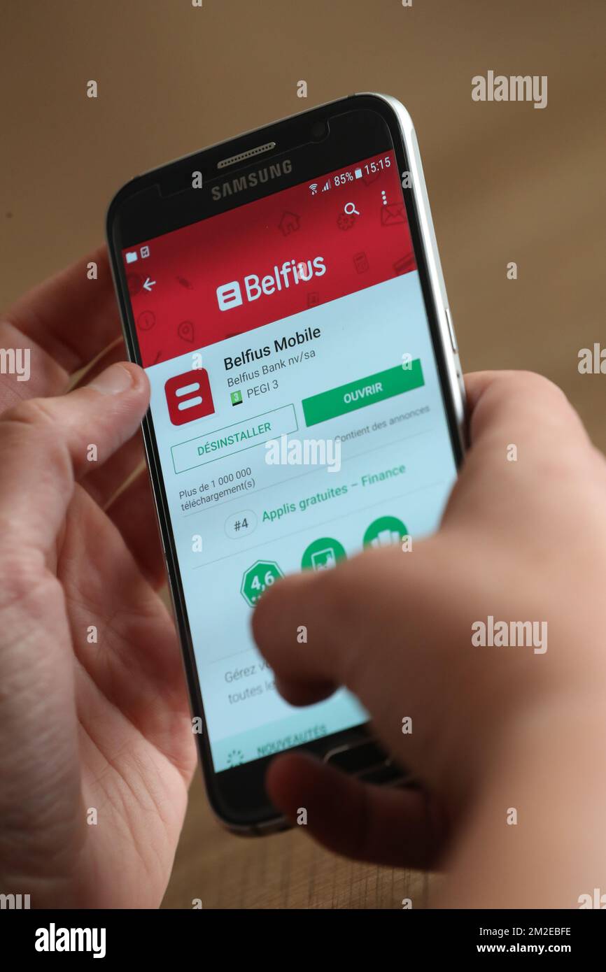 Illustration picture shows the installation of the mobile phone app of ...
