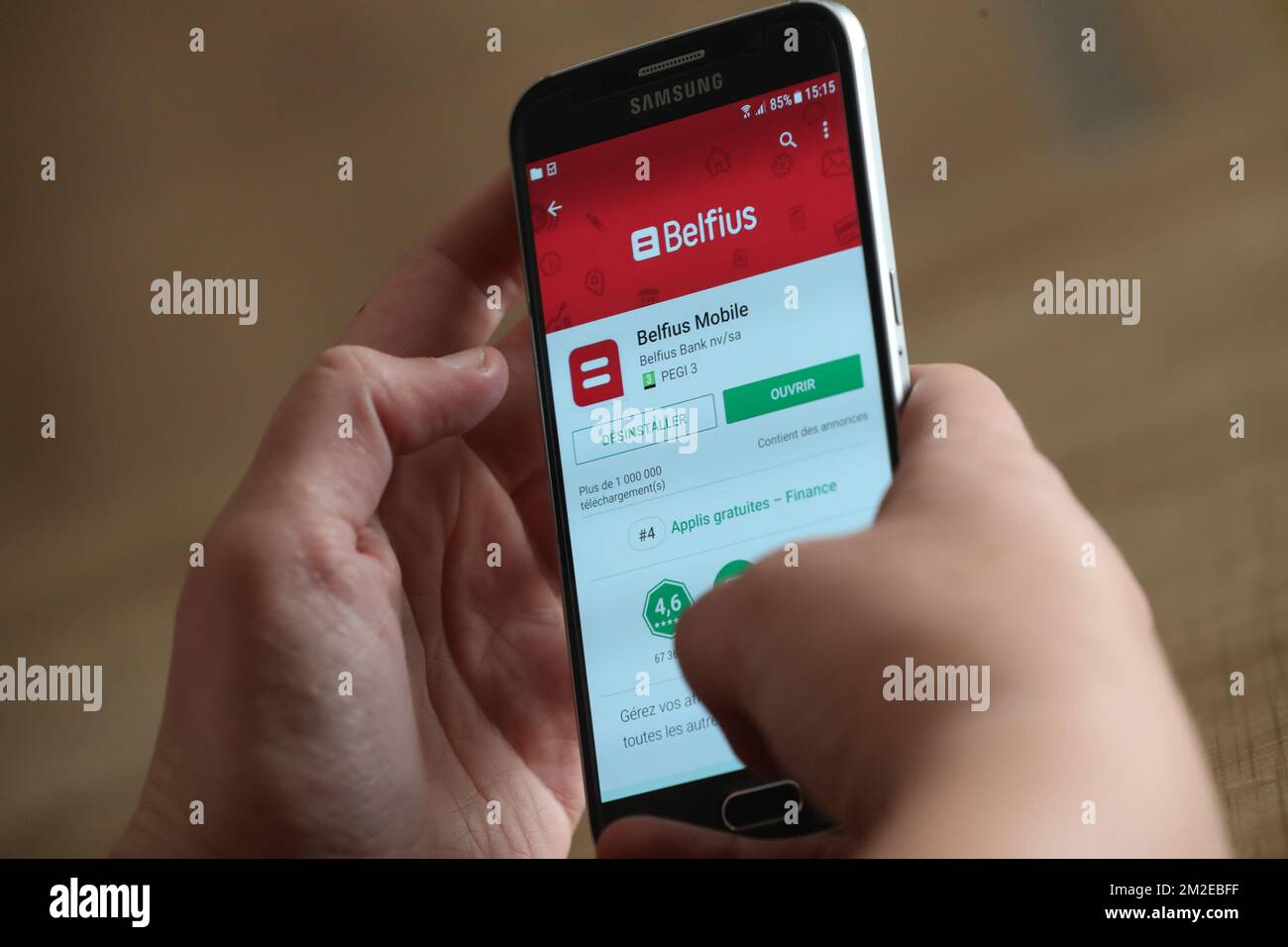 Illustration picture shows the installation of the mobile phone app of ...