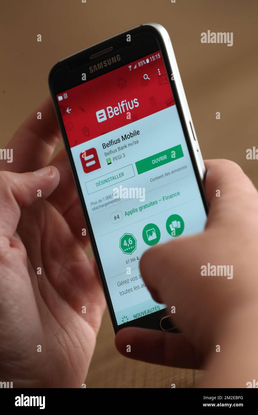 Illustration picture shows the installation of the mobile phone app of ...