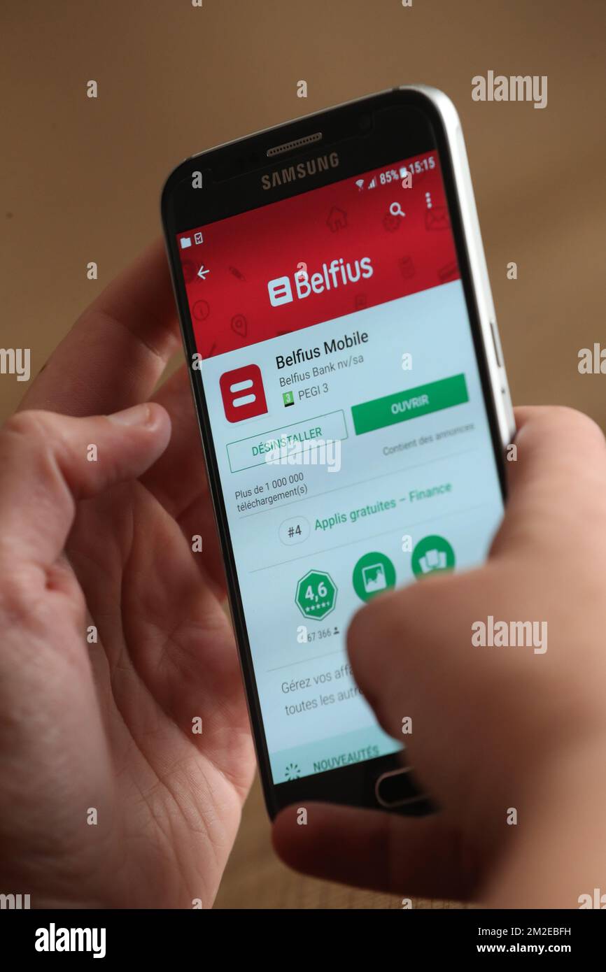 Illustration picture shows the installation of the mobile phone app of ...