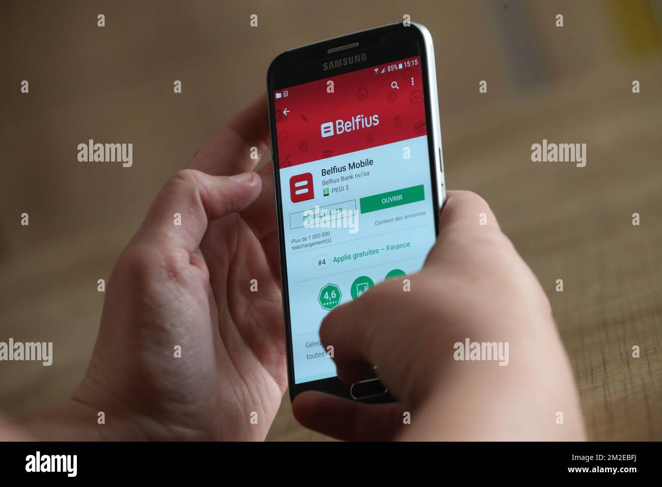 Illustration picture shows the installation of the mobile phone app of ...