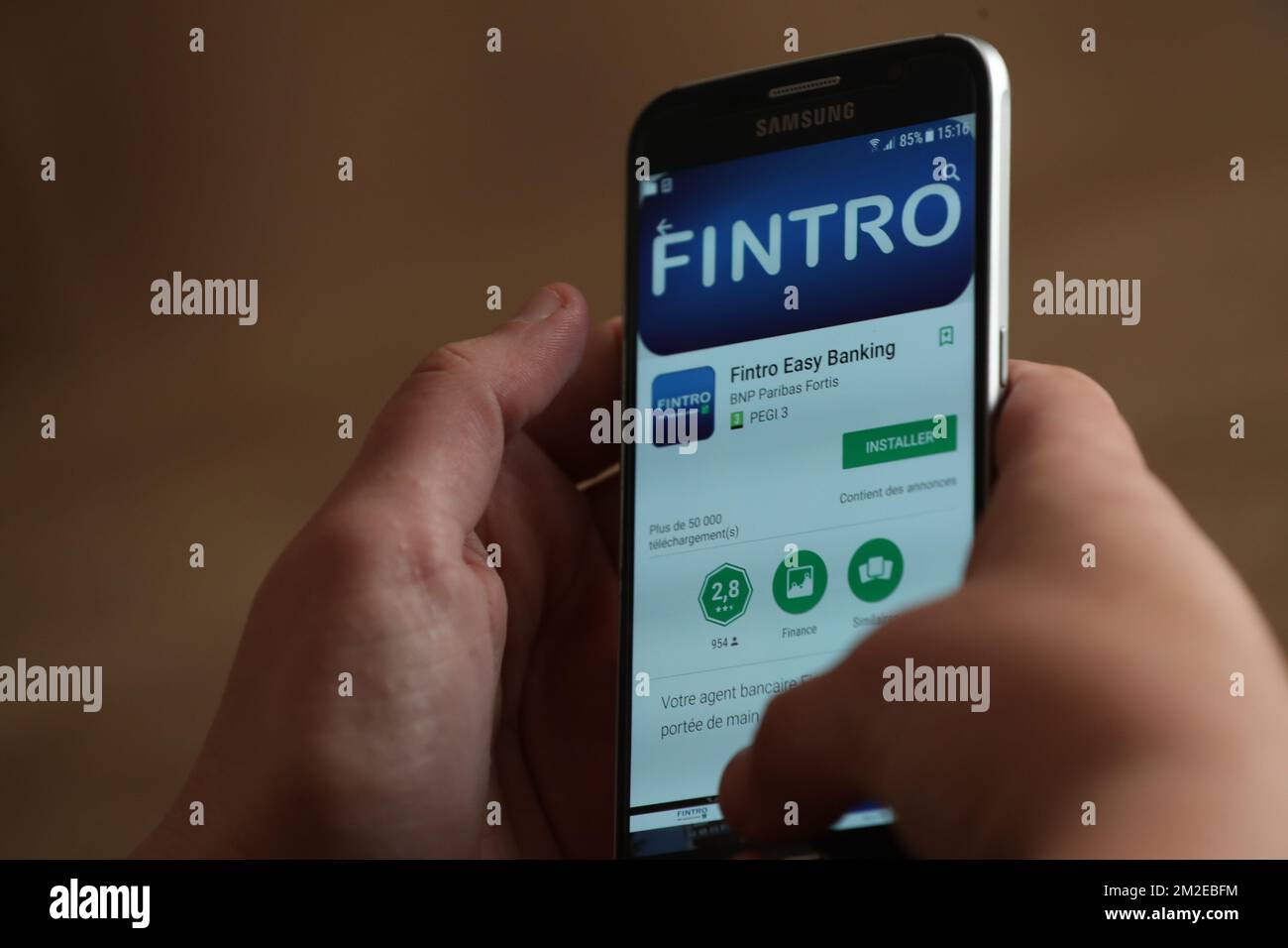 Illustration picture shows the installation of the mobile phone app of ...