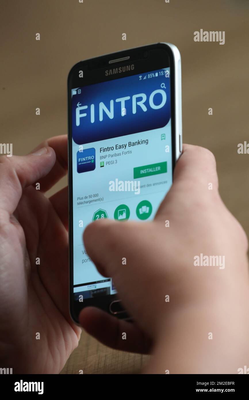 Illustration picture shows the installation of the mobile phone app of ...