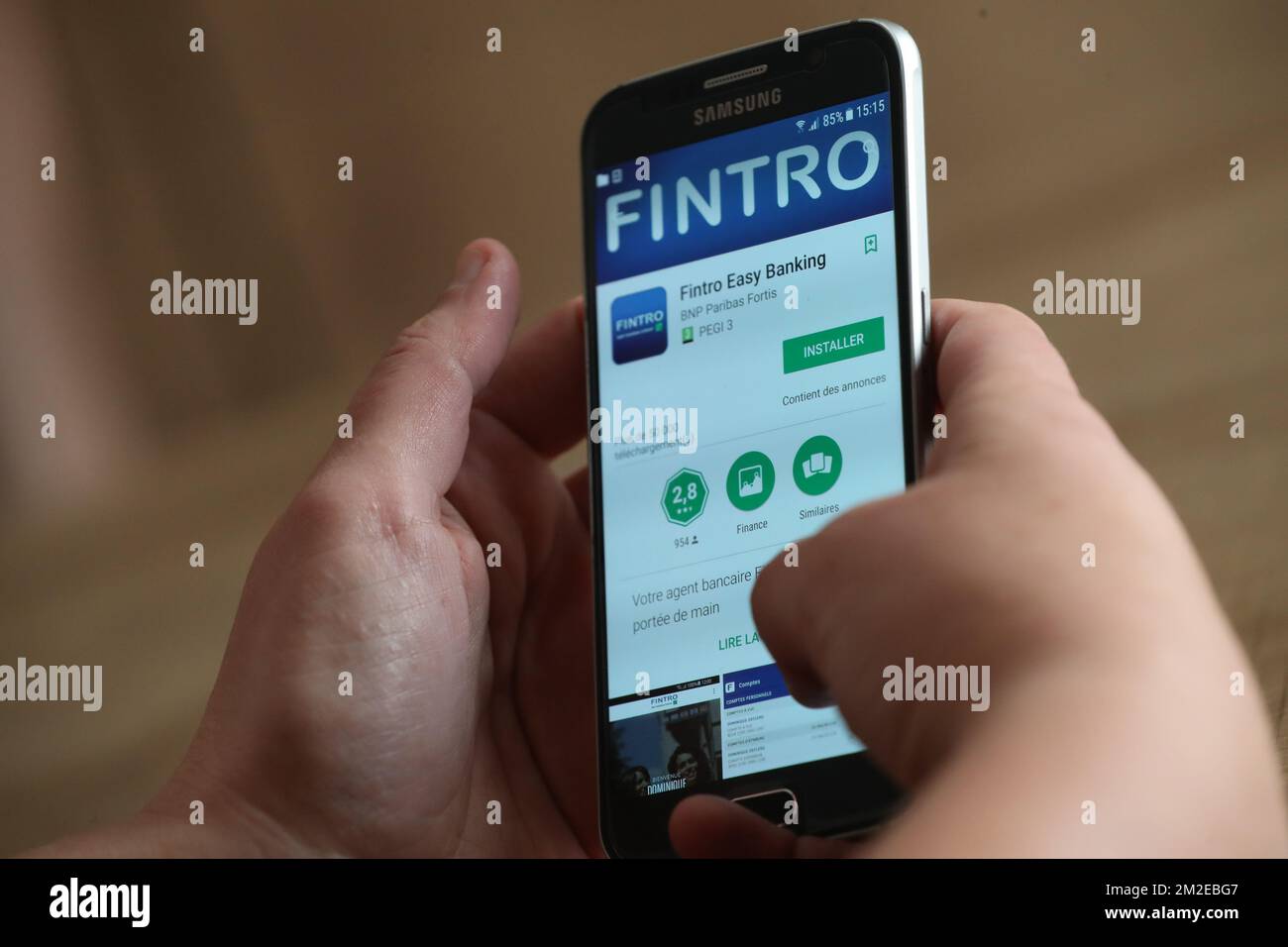 Illustration picture shows the installation of the mobile phone app of ...