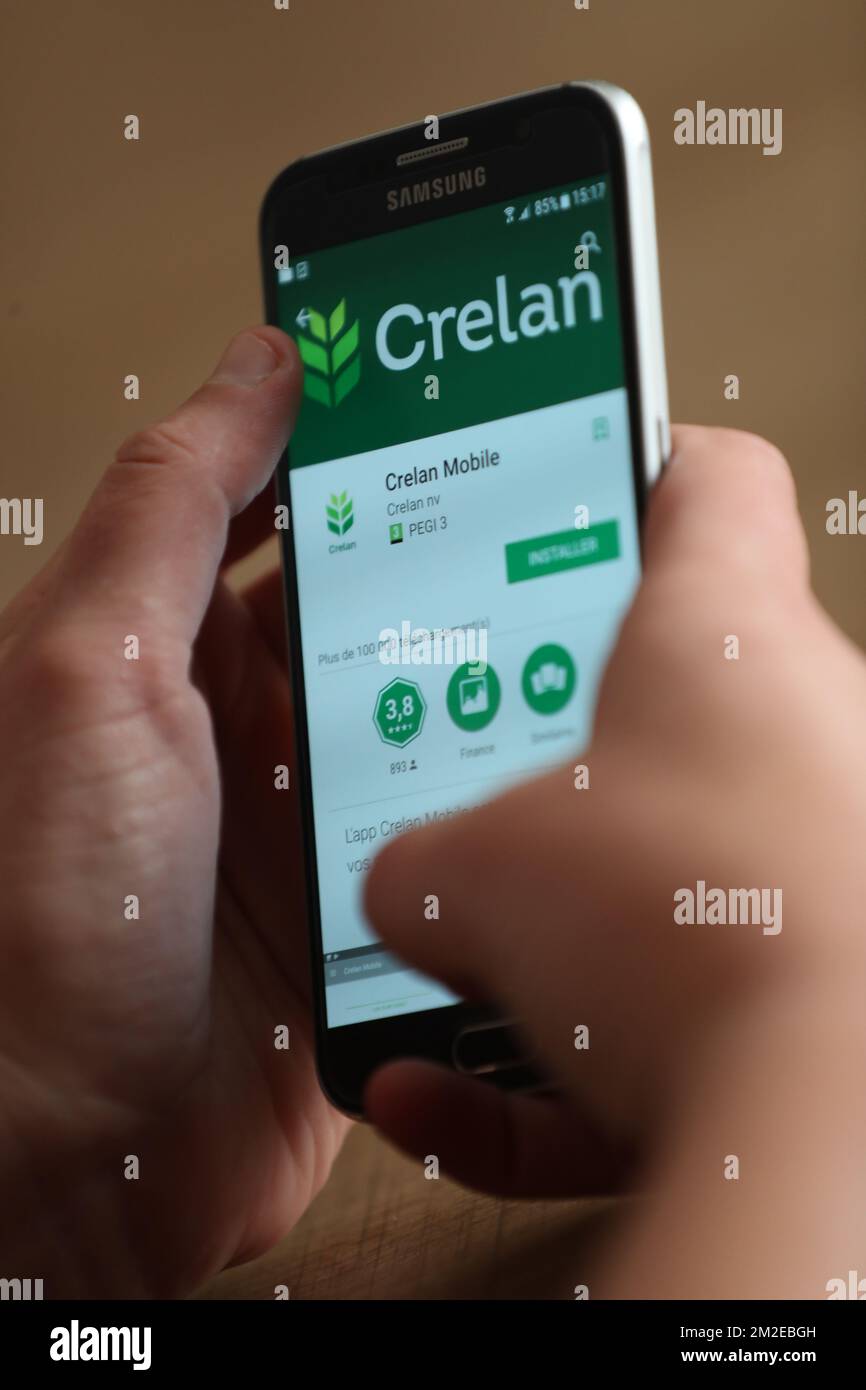 Illustration picture shows the installation of the mobile phone app of ...