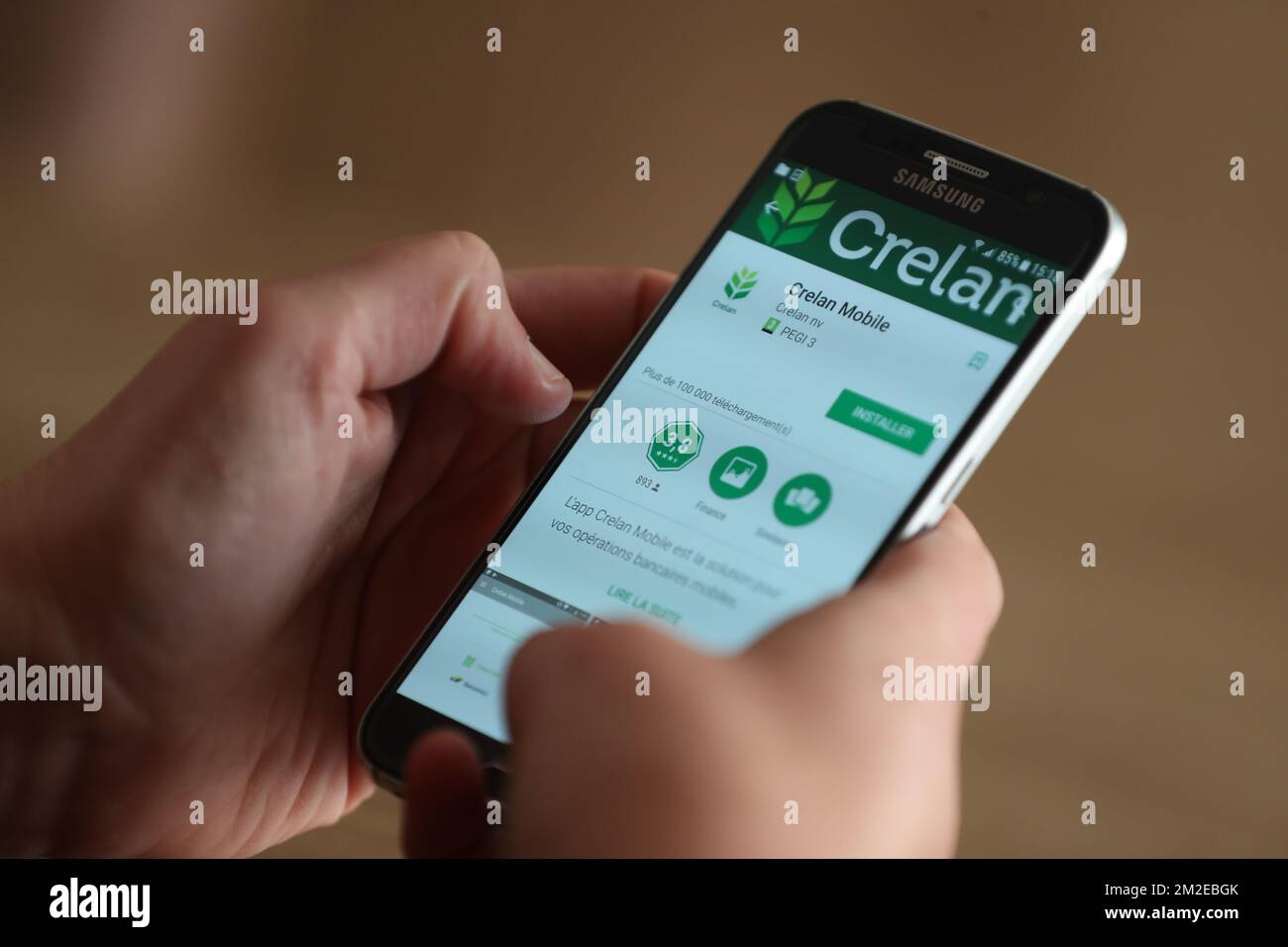 Illustration picture shows the installation of the mobile phone app of ...