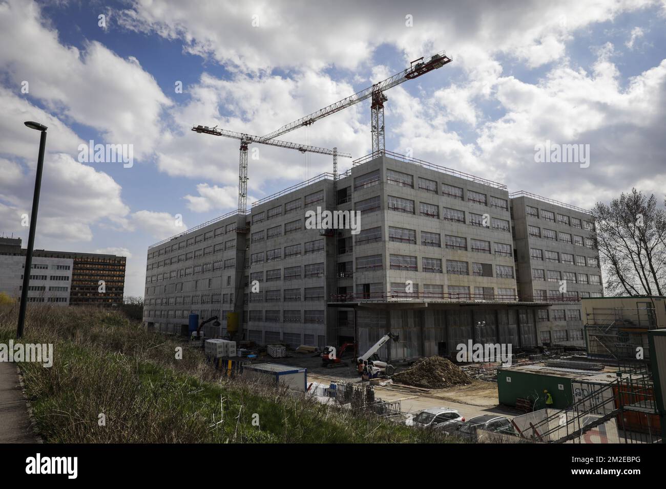 Illustration picture shows the construction site of the new Erasme ...