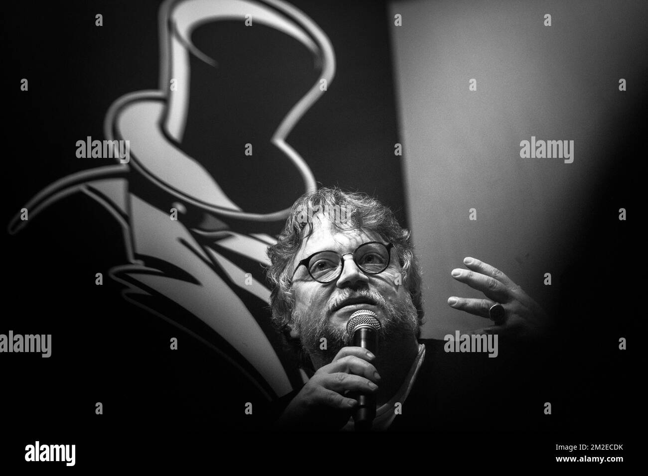 Mexican film director Guillermo del Toro pictured during a masterclass ...