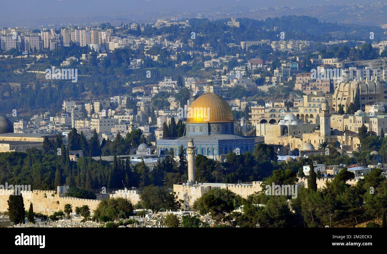 Early morning views of Jerusalem from the Mount of Olives in East ...