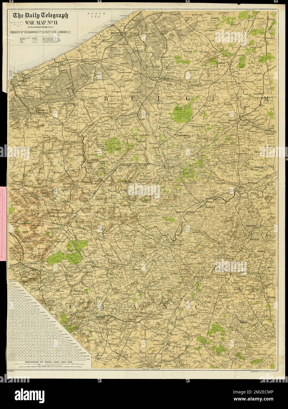 The Daily Telegraph war map no. 11 , World War, 1914-1918, France, Maps ...