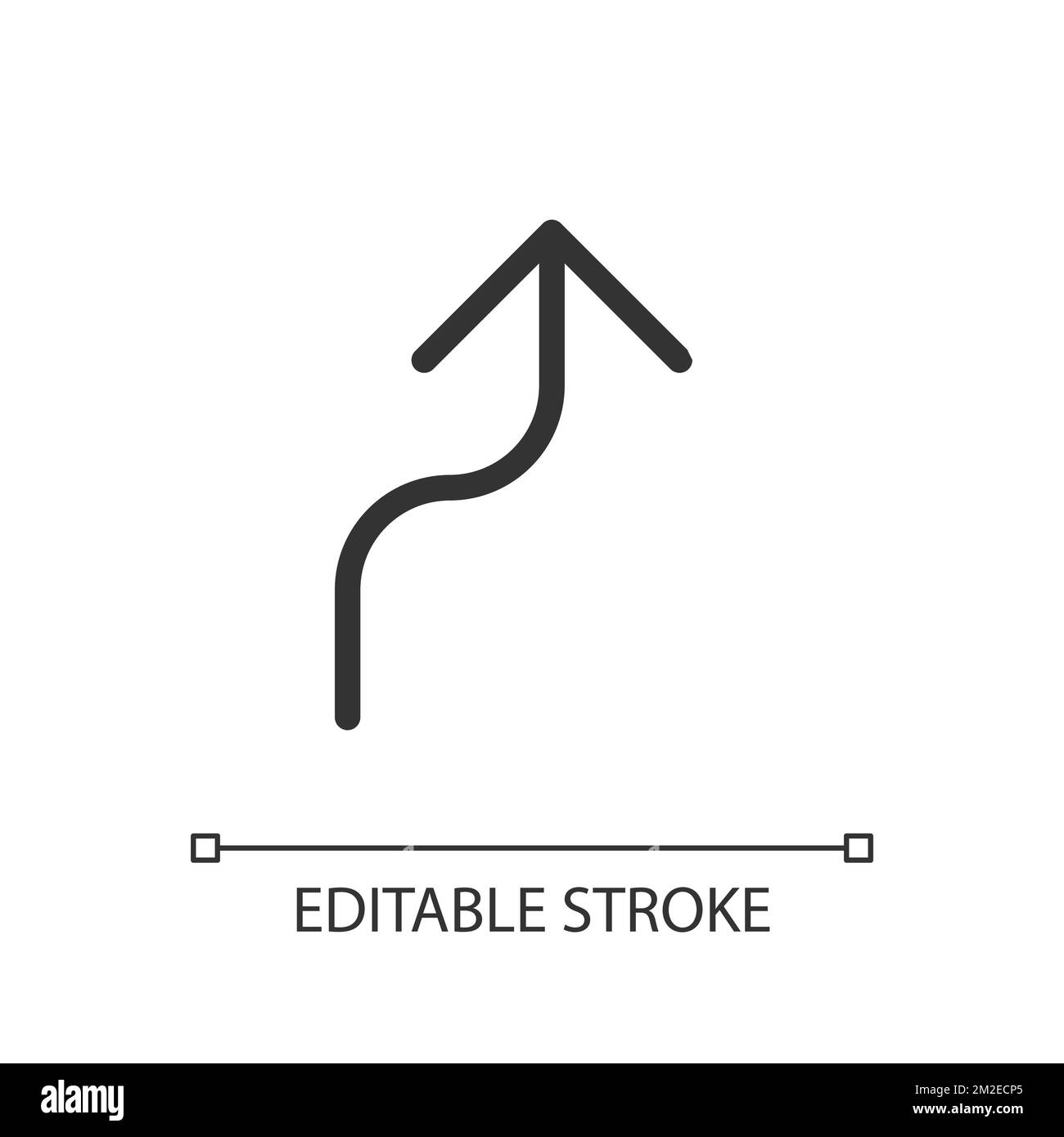 Right reverse turn pixel perfect linear ui icon Stock Vector Image & Art - Alamy