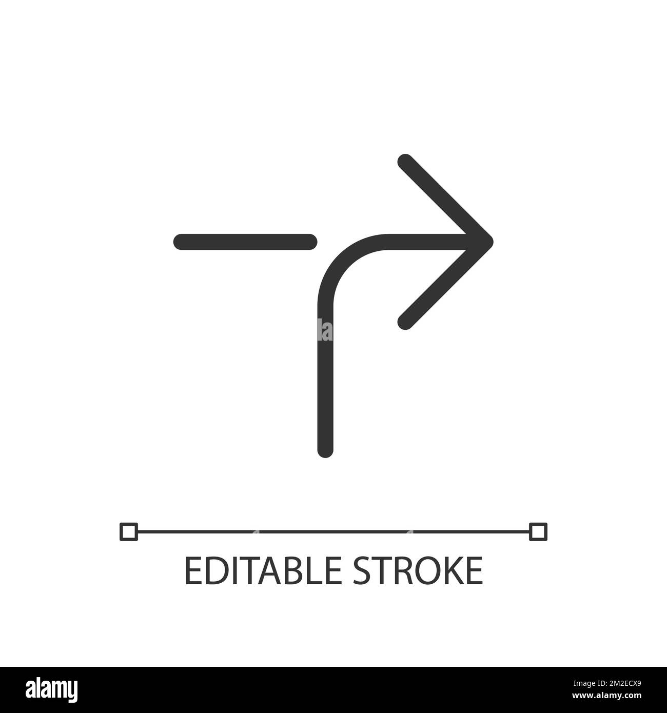 Right horizontal alignment sign pixel perfect linear ui icon Stock ...