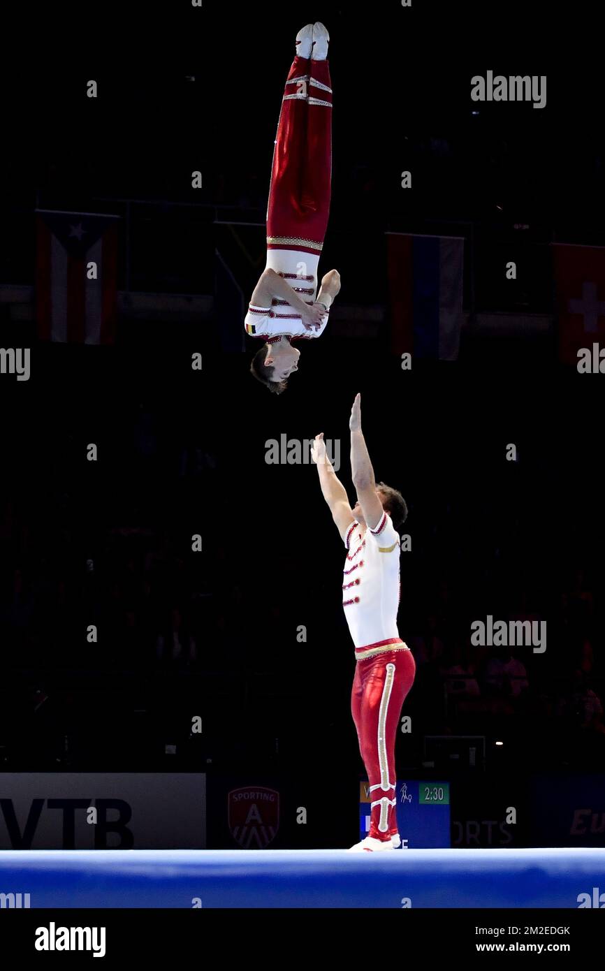 Belgian pair Robin Casse and Kilian Goffaux pictured in action during ...