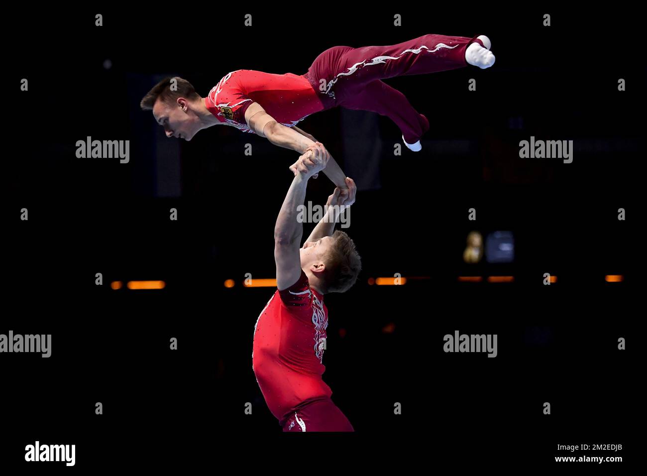 German pair Michail Kraft and Tim Sebastian pictured in action during ...