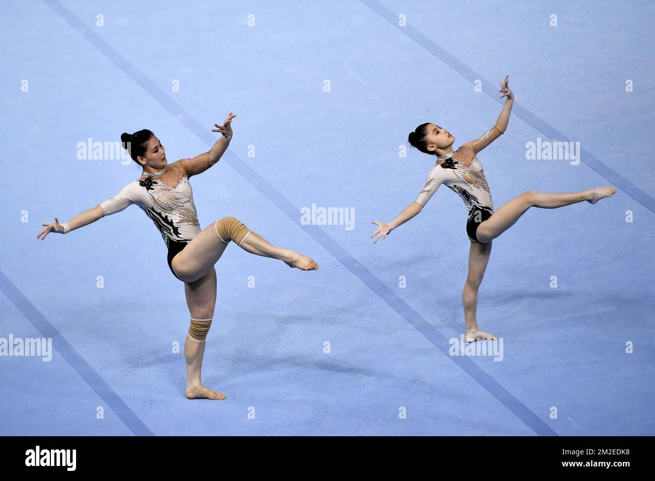 North Korea Pair Kum Hwa Jong and Yun ae Pyong pictured in action ...