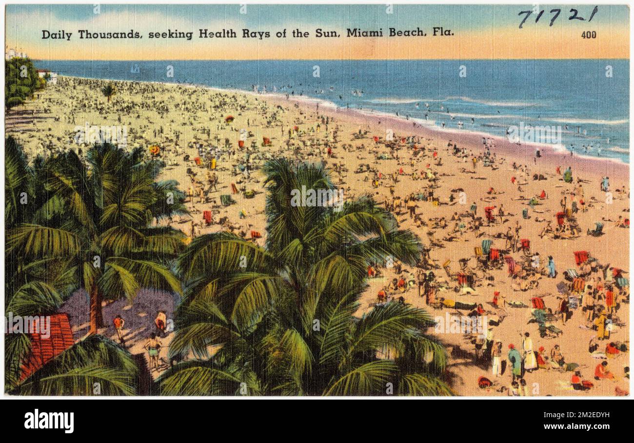 Daily thousands, seeking health rays of the sun, Miami Beach, Florida ...