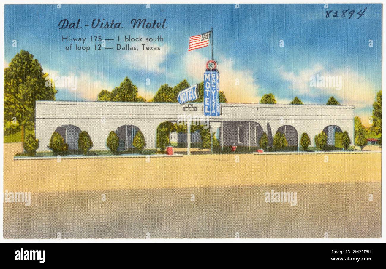 Dal-Vista Motel, Hi-way 175 -- 1 block south of loop 12 -- Dallas, Texas , Motels, Tichnor ...